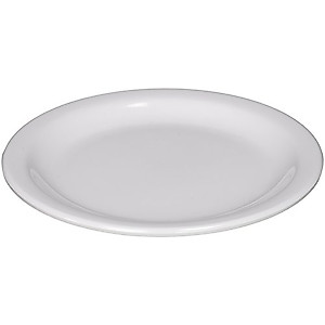 Winco MMPR-6W Round Melamine Plate, 6.5-Inch, White ( 12 Count ),Medium