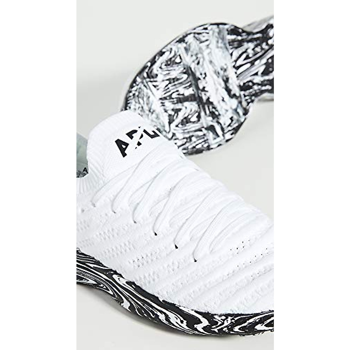 APL: Athletic Propulsion Labs Women's Techloom Wave Sneakers, White/Black/Marble, 9.5 Medium US