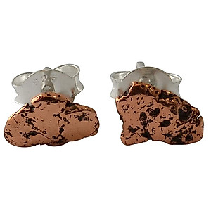Starborn Copper Nugget with Sterling Silver Post Earrings