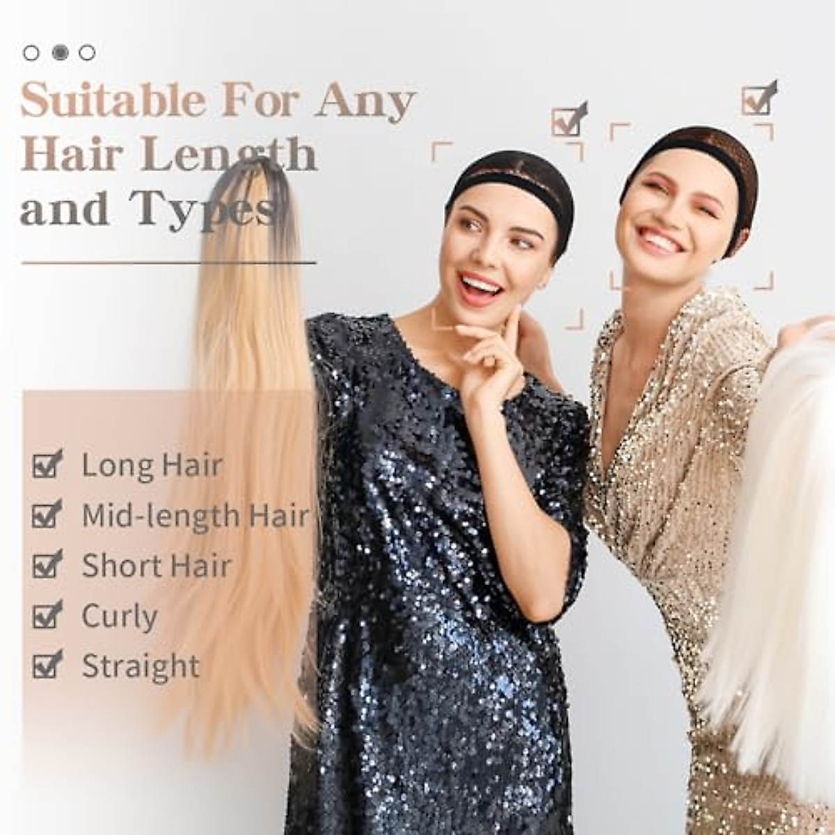 Dreamlover Crochet Wig Caps, Black Mesh Wig Caps for Wigs, 3 Pieces