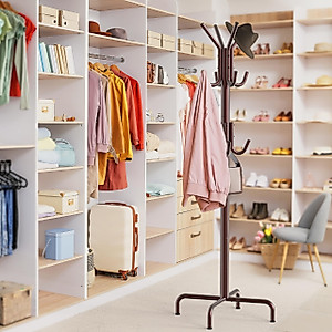 Simple Houseware Standing Coat and Hat Hanger Organizer Rack, Bronze