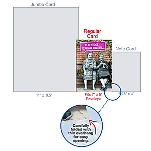 NobleWorks - 1 Funny Card for Birthdays - Grandparents Humor, Bday Notecard Stationery - Young and Beautiful C3635BDG