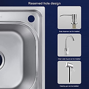 ZXLBTNB Commercial Restaurant Sink 304 Stainless Steel Utility Sink Freestanding Kitchen Sink with Worktop with Drip Board and Faucet for Laundry/Backyard/Garage/Camping 80x43x75cm