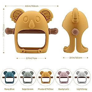 Baby Teething Toys, Koala Teethers for Babies 0-6 Months, Glue-Free Handle, Never Drop Silicone Teethers for Babies, Hand Teethers, Infant Toys, Soothing Pacifier for 1+ Months Infants Babies