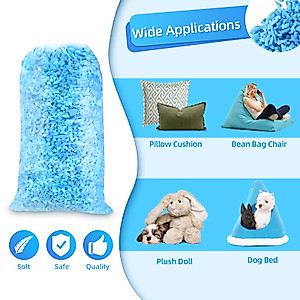 TBGENIUS 5lbs Bean Bag Filler, Shredded Memory Foam Filling for Bean Bag Chair, Dog Beds, Cushions Pillows, Added Gel Particles