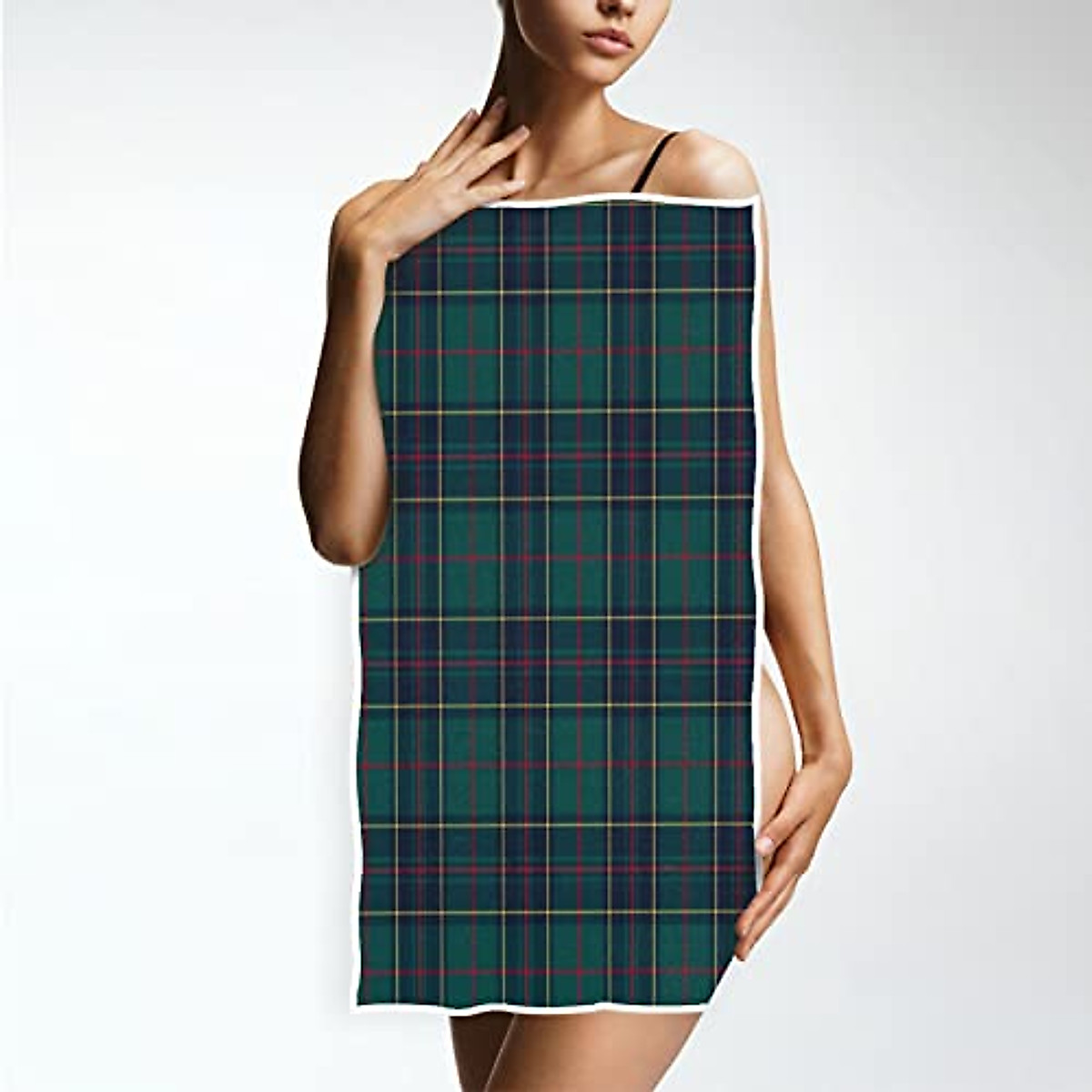 Kigai Red Blue Green Plaid Hand Towels 16x30 in Ultra Soft Highly Absorbent Bath Towel Fingertip Towels & Face Cloths for Kitchen Bathroom Decor