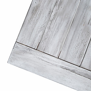 GDFStudio Outdoor Acacia Wood Dining Table, Sandblasted Light Gray