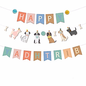GOTPASS Dog Birthday Banner Dog Themed Party Supplies Baby Shower Kids Baby Dog Birthday Party Decorations