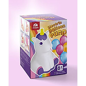 Coogam Unicorn Balloon Pump, Electric Air Ballon Blower, Portable Inflator for Party Wedding Birthday Xmas Baby Shower DIY Decoration (White)