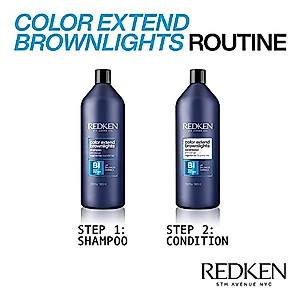 Redken Color Extend Brownlights Blue Conditioner | Hair Toner For Natural & Color-Treated Brunettes | Tones Hair & Removes Brass , 33.8 Fl Oz