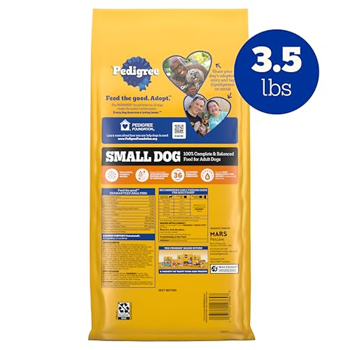 Pedigree Complete Nutrition Adult Small Dog Dry Dog Food, Roasted Chicken, Rice & Vegetable Flavor, 3.5 lb. Bag