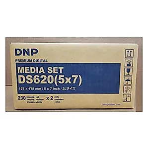 DNP 5x7 Media for DS620A Printer (Total of 460 Prints). Paper and Ribbon Print kit. Comes with Free Samples of Our Photo FOLDERS (EVENTPRINTERS Brand).