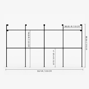 pamo Industrial pipe clothing rack metal black - Wall mounted clothes racks for hanging clothes - Modern walk in closet - KIM IV DOUBLE black