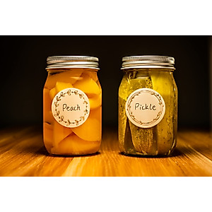 MONEST Waterproof & Oil Resistant Label Stickers for Jars and Lids |Pantry Labels | Mason Jar Labels | Sticker Labels | Canning Labels | Spice Labels | Bottle Labels | Mason Jar Labels (Golden Flower)