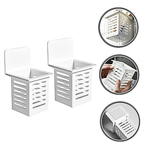 Homoyoyo 2pcs Cutlery Storage Box Chopsticks Rack Spoons Silverware Chopstick Drainer Basket Chopsticks Holder Utensil Storage Holder Cooking White Tableware Abs Accessories