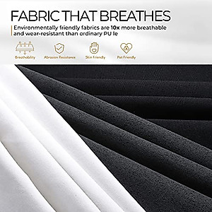 Vigosit Gaming Chair with Footrest, Fabric Gamer Chair with Lumbar Support Pillow, Computer Game Chairs for Adults, Big and Tall Office Chair Gaming 300LBS (Black White)