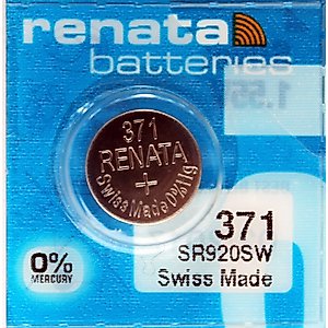 Best Price Square :Renata 371 - SR920SW Wrist Watch Battery Button Cell - Low Drain Silver Oxide Mercury-Free 1.55v, Modern