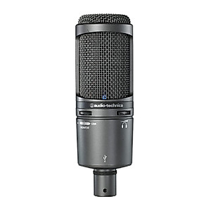 Audio-Technica AT2020USB+ Cardioid Condenser USB Microphone, With Built-In Headphone Jack & Volume Control, Perfect for Content Creators (Black)