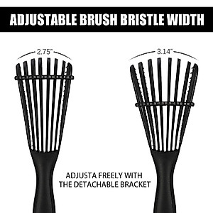 SOSPIRO 3 Pack Detangling Brush, Detangler Brush for Afro America Textured 3a to 4c Kinky Wavy, Curly, Coily, Wet/Dry Hair, Easy to Clean (Pink/Blue/Black)