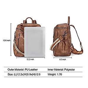CLUCI Leather Backpack Purse for Women Travel Backpack Purse Convertible Fashion Ladies Large Casual Daypack Brown