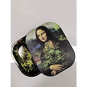 Quality Detail Premium Lisa Decor Metal Rolling Tray with Magnetic Lid 7x5 inch Perfect Backpack Size for on The go!
