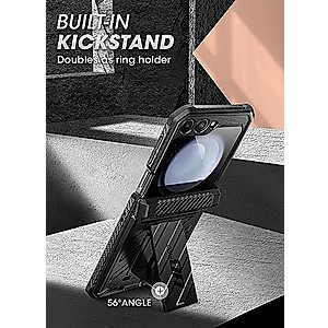 SUPCASE for Samsung Galaxy Z Flip 5 Case with Stand & Belt-Clip (Unicorn Beetle Pro), [Hinge Protection] [Front Screen Protector] Dual Layer Rugged Protective Phone Case for Galaxy Z Flip 5, Black