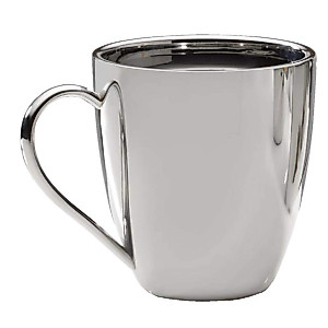 Mikasa Double Walled Stainless Steel Coffee Mug, 1 Count (Pack of 1), Silver