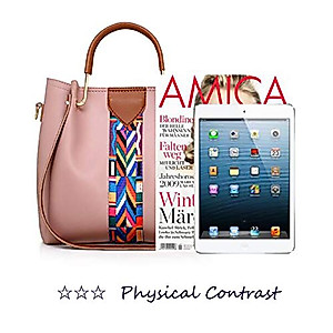 SMALLBLUER 4pcs Hobo Tote and Purse Satchel for Women Top-handle Handbag PU Shoulder Bag Clutch Card Holder-Pink