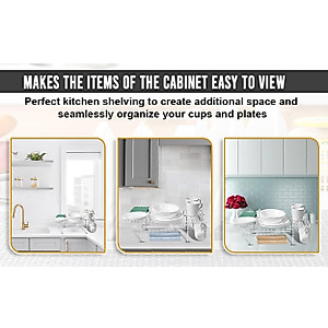 Ybm Home Wire Kitchen Counter and Cabinet Helper Shelf, Shelf Storage Organizer White 2214 (1)