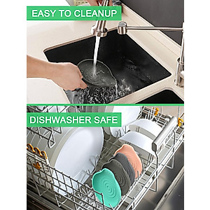 LOMILD 2 Pcs Spoon Rest for Stove Top Silicone, 6.1" Large Stove Spoon Holder for Spatula, Tongs or Spoon, Kitchen Counter Decor, Gray & Black