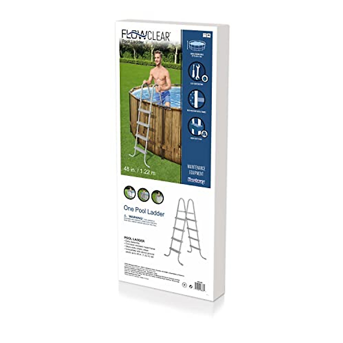 Bestway Flowclear Above Ground Swimming Pool Ladder 48" | Corrosion-Resistant Metal Frame