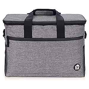 VP Home 48 Can Large Collapsible Insulated Cooler Bag for Travel Camping Beach Picnic BBQ with Shoulder Strap Cooler Bags Insulated Beach Cooler Bag Collapsible Coolers for Travel (Heather Gray)