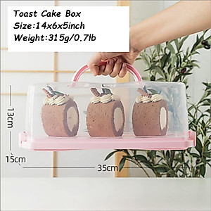 14 inch Square Cake Carrier Holder With Lid and Handle,Reusable Cupcake Package Box Perfect for Transporting Cakes,Pie,Toast,Desserts