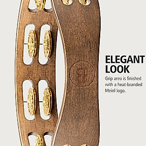 Meinl Percussion TA2V-WB 10-Inch Vintage Wood Tambourine with Double Row Hammered Brass Jingles