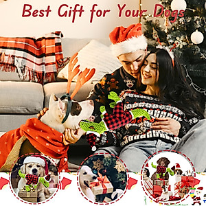 CIIVURR Christmas Squeaky Dog Toys, Xmas Interactive Plush Dog Toys for Large Dogs, Dog Chew Toys to Keep Them Busy, Dog Toys for Small Medium Large Dogs - Tyrannosaurus rex