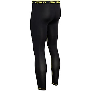 AND1 Men's Performance Leggings - Athletic Compression Base Layer Tights (Size: S-XL), Size X-Large, Black
