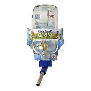 Lixit Glass Water Bottles for Rabbits, Ferrets, Small Birds, Guinea Pigs, Rats, Hamsters and Other Pets (8oz)