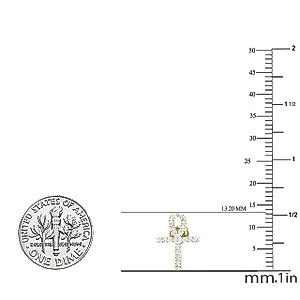 Dazzlingrock Collection - 0.25 Carat (ctw) Round White Diamond Ladies Ankh Cross Stud Earrings 1/4 CT, 10K Yellow Gold