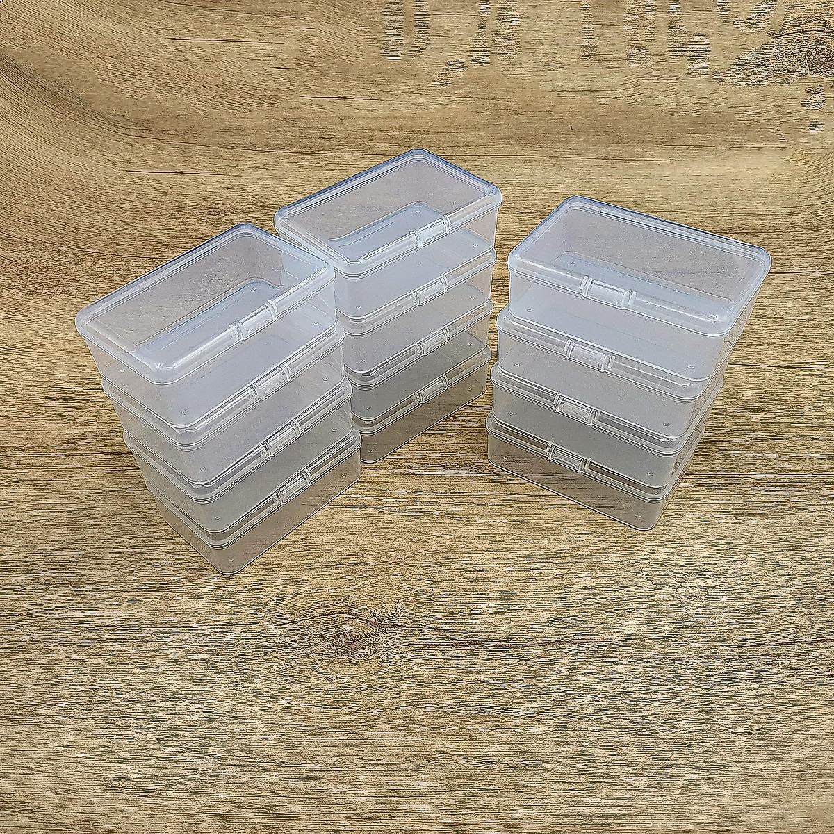 zjztian Mini Small Plastic Containers, Clear Storage Containers, Small Plastic Box,Containers Box for Collecting Small Items, Beads, Jewelry, Business Cards, parts, Crafts (3.74x2.55x1.29-12pack)