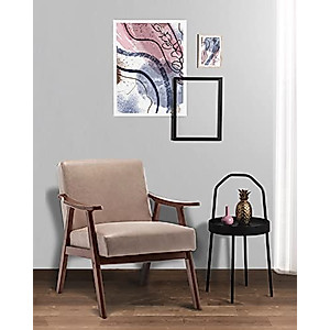 Container Furniture Direct Accent Chair with Microfiber Upholstery and Solid Wood Frame, Classic Mid-Century Modern Living Room Furniture for Extra Seating, Light Camel
