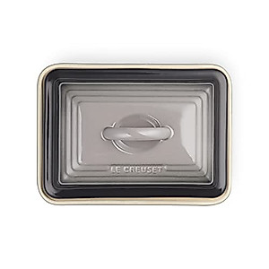 Le Creuset Stoneware Butter Dish, 6.75" x 5" x 3.5", Oyster Gray