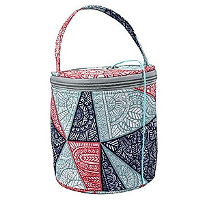 Heavy Duty Lunch Box for Men Knitting Yarn Storage Bag Wool Holder Storage Basket Round Crochet Yarn Tote Bag