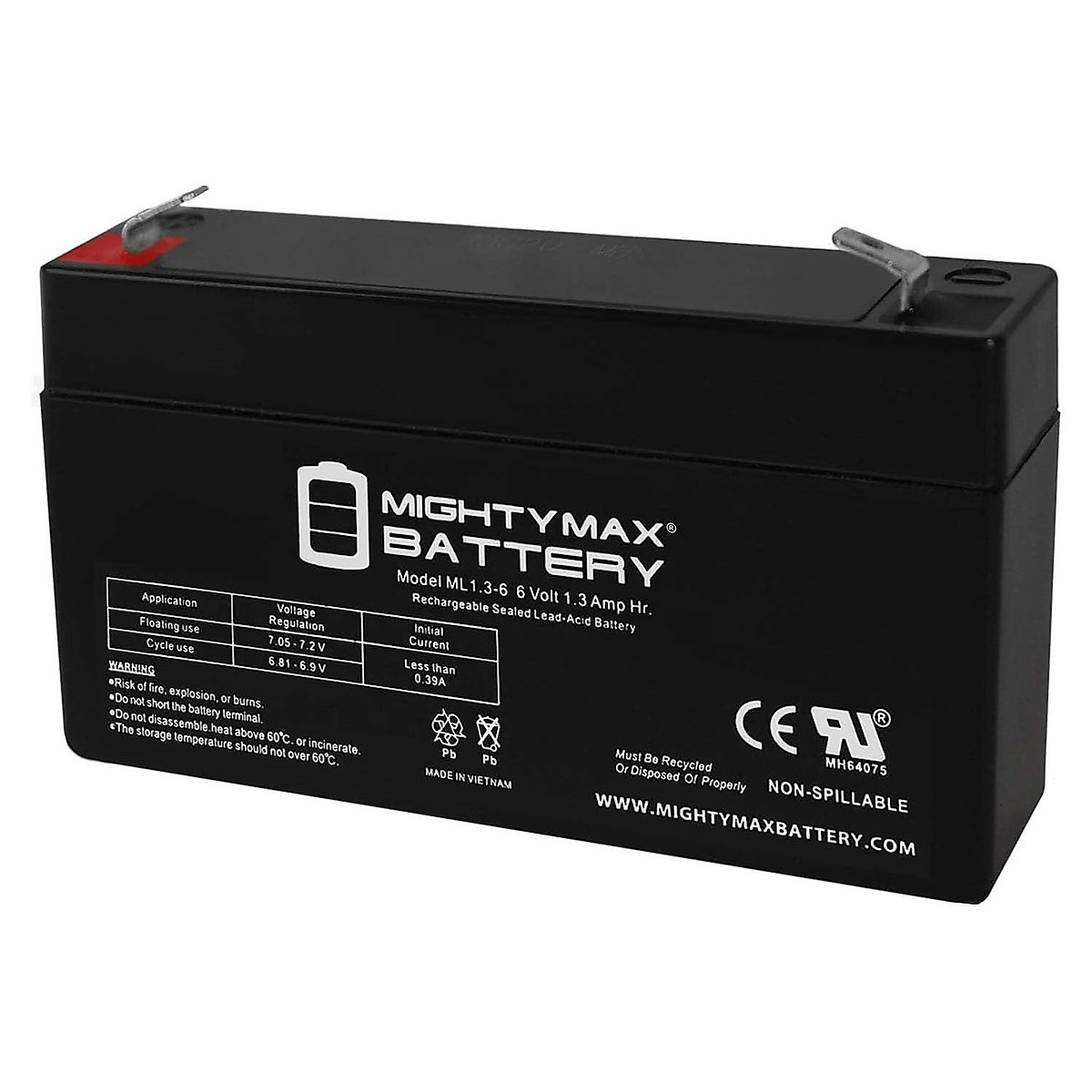 Mighty Max Battery 6v 1.3ah Replacement Battery for Universal Battery ub613k