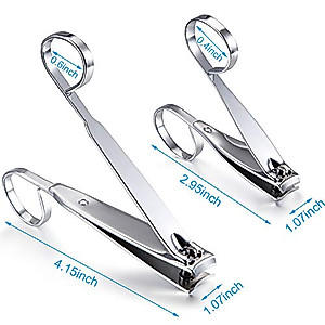 Mudder 4 Pack EZ Grip Nail Clipper Set EZ Grip Nail Clipper Edge Fingernail and Toenail Clipper Cutters Set Sharp Stainless Steel Blade Toenail Clippers Long Handle for Men Women