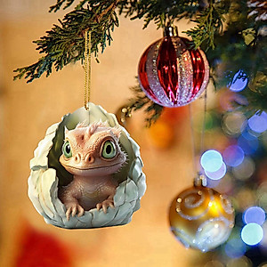 Acrylic Christmas Tree Decorations 1Pc Baby Dragon Ornaments Xmas Hanging Holiday Ornaments for Christmas Tree New Year Pendants Cute for Tiny Christmas Tree Party Craft