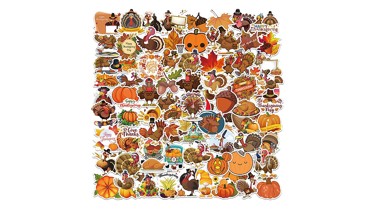 100PCS Fall Stickers for Thanksgiving Fun