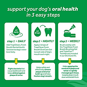 Fresh Breath by TropiClean No Brushing Vanilla Mint Clean Teeth Dental & Oral Care Gel for Dogs, 2oz, Made in USA