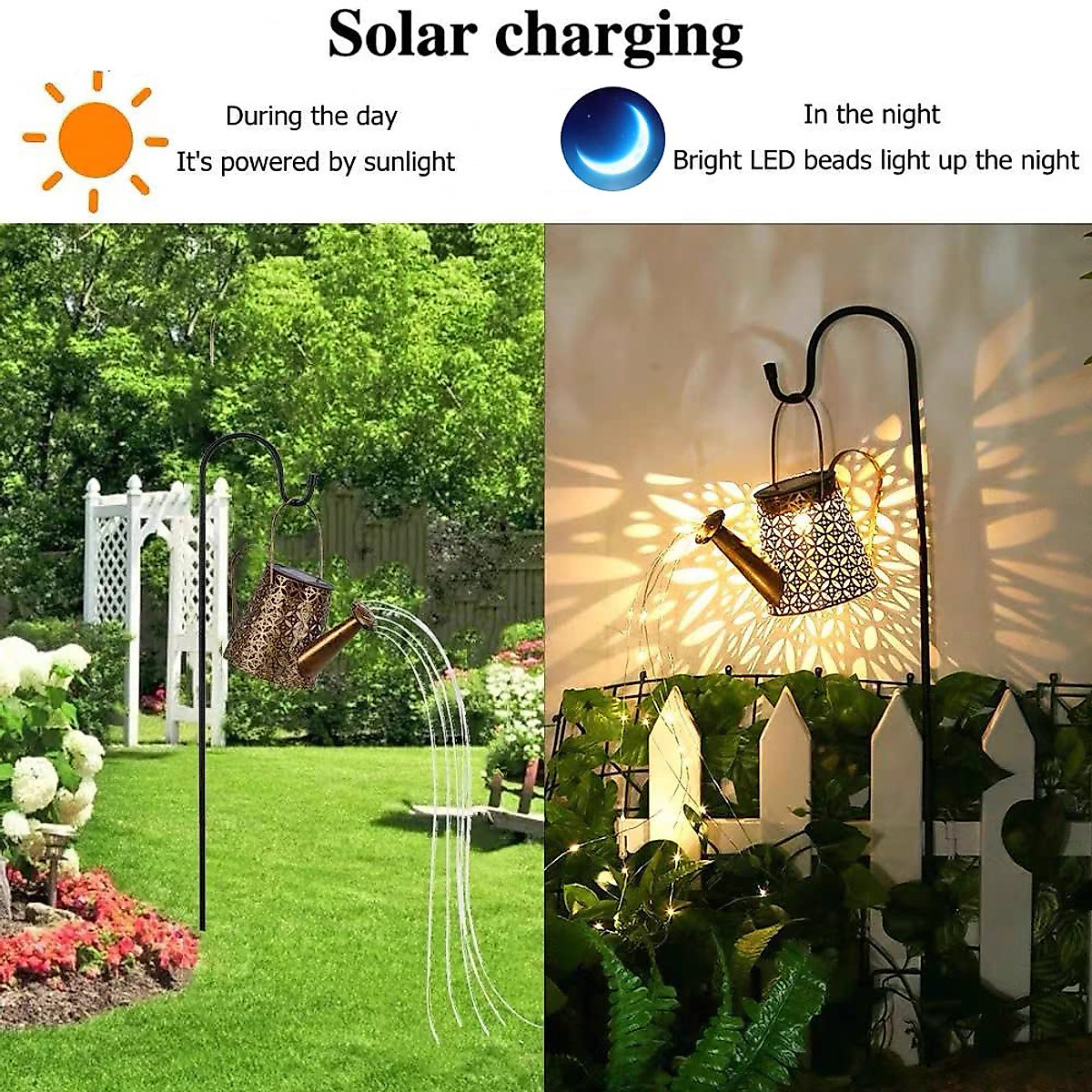 B-Best Solar Lights Outdoor Garden Decorations,Watering Can Landscape Light Large Hanging Lantern ,Outside Waterproof Patio Decor Perfect Gardening Gift