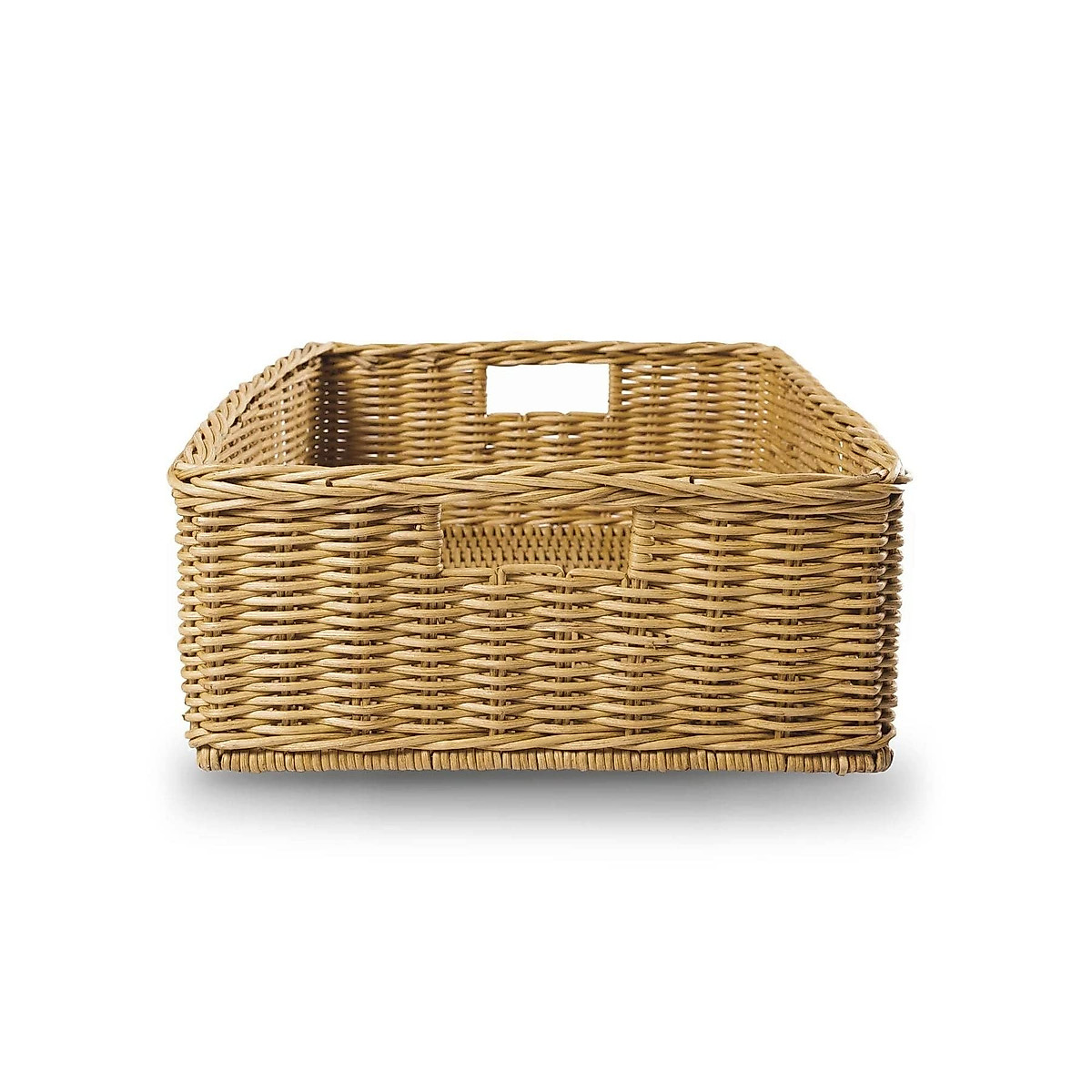 The Basket Lady Under The Bed/Basic Wicker Storage Basket, Extra Large, 25 in L x 19.5 in W x 8 in H, Sandstone