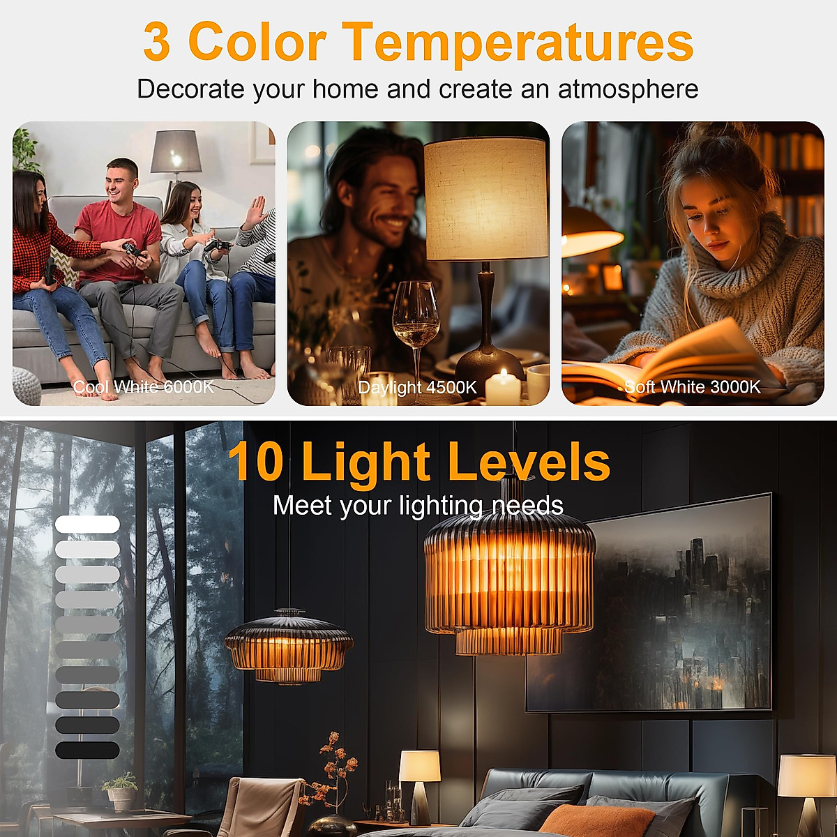 Rechargeable Battery Operated Light Bulbs, 300LM E26 Screw in (Magnetic Detachable) Light Bulb for Lamps with Remote Control Dimmable＆Timer, Wireless Puck Emergency Lamp for Non-Hardwired Wall Sconce